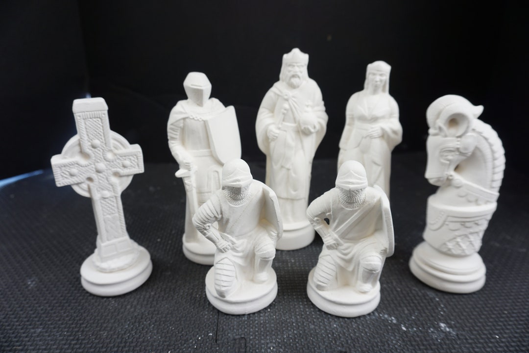 Unpainted Ceramic Bisque, Crusades Chess Set - Etsy