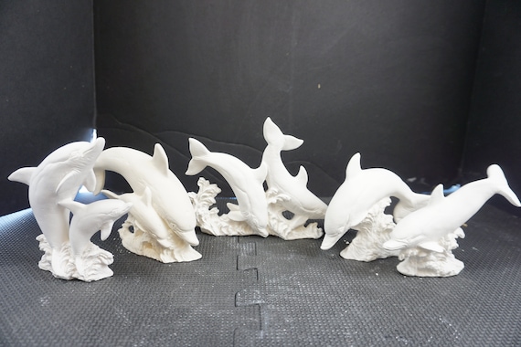 Unpainted Ceramic Bisque Set of 5 Dolphins - Etsy