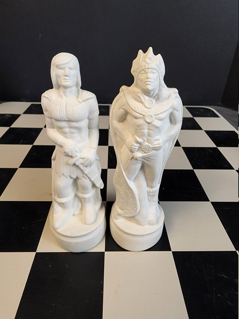 Unpainted Ceramic Bisque Good Vs. Evil Chess Set - Etsy