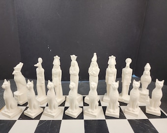 Ceramic Bisque SMALL Duncan 32 Piece Chess Set Unpainted Ready-to-paint ...