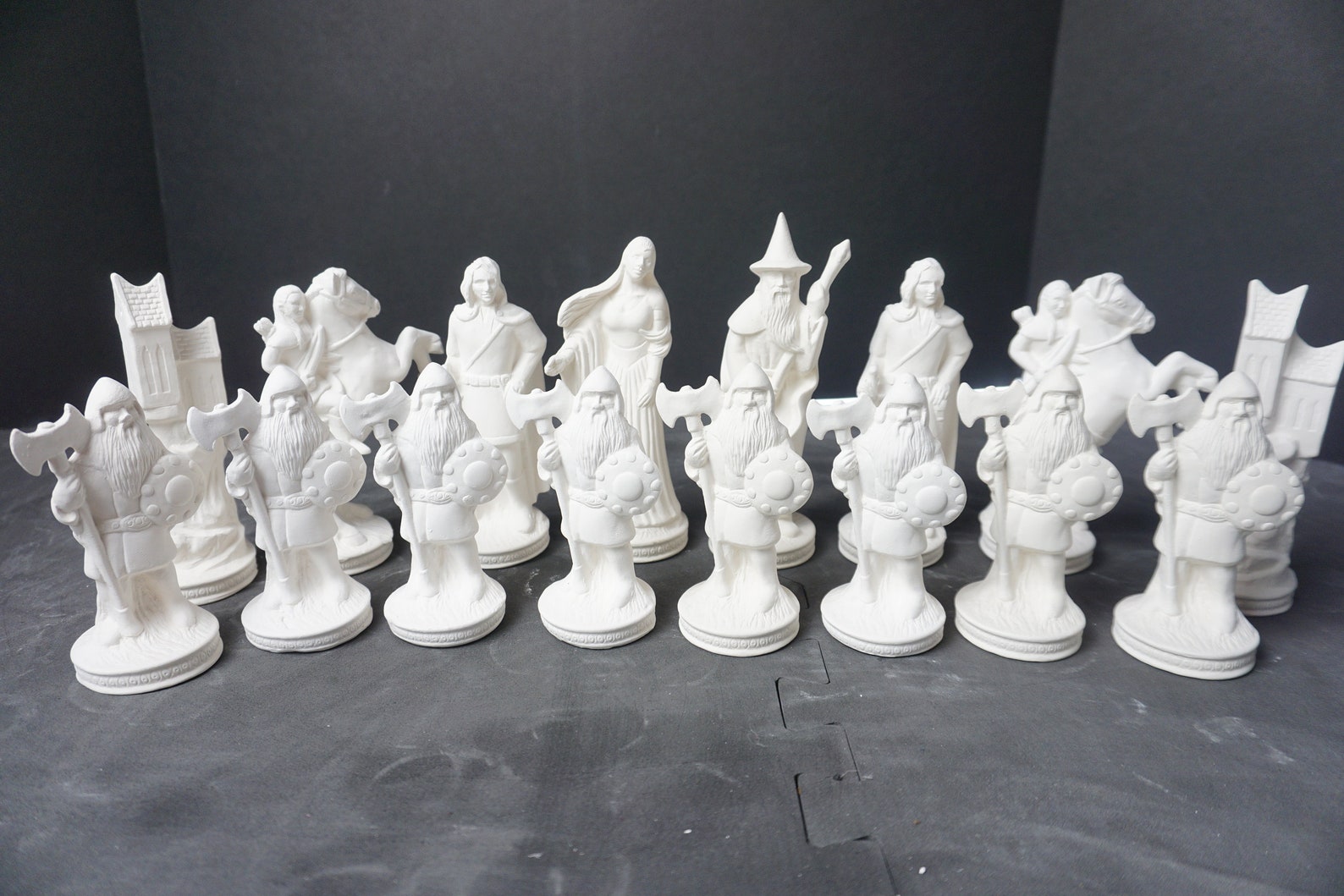Unpainted Ceramic Bisque, Battle of the Ages Chess Set - Etsy