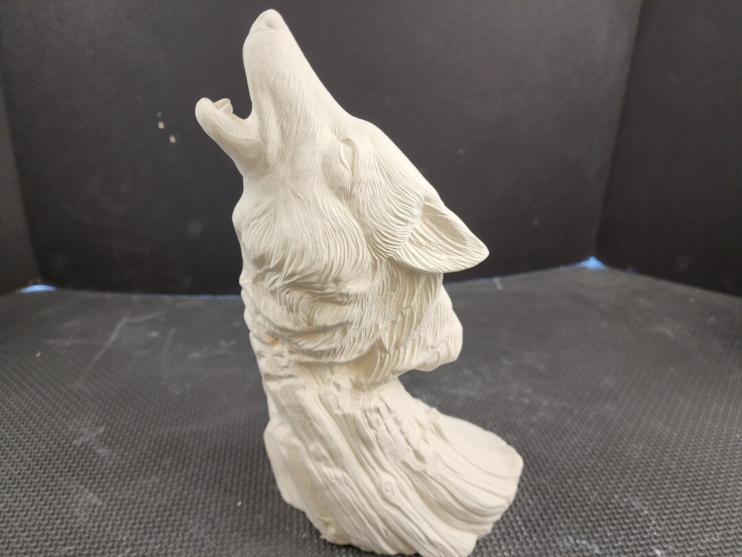 Unpainted Ceramic Bisque, Wolf on Driftwood - Etsy