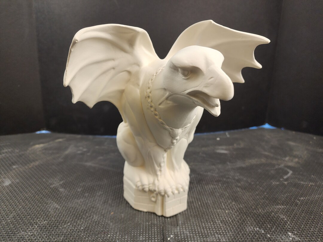 Unpainted Ceramic Bisque, Gargoyle With Eagle Head - Etsy