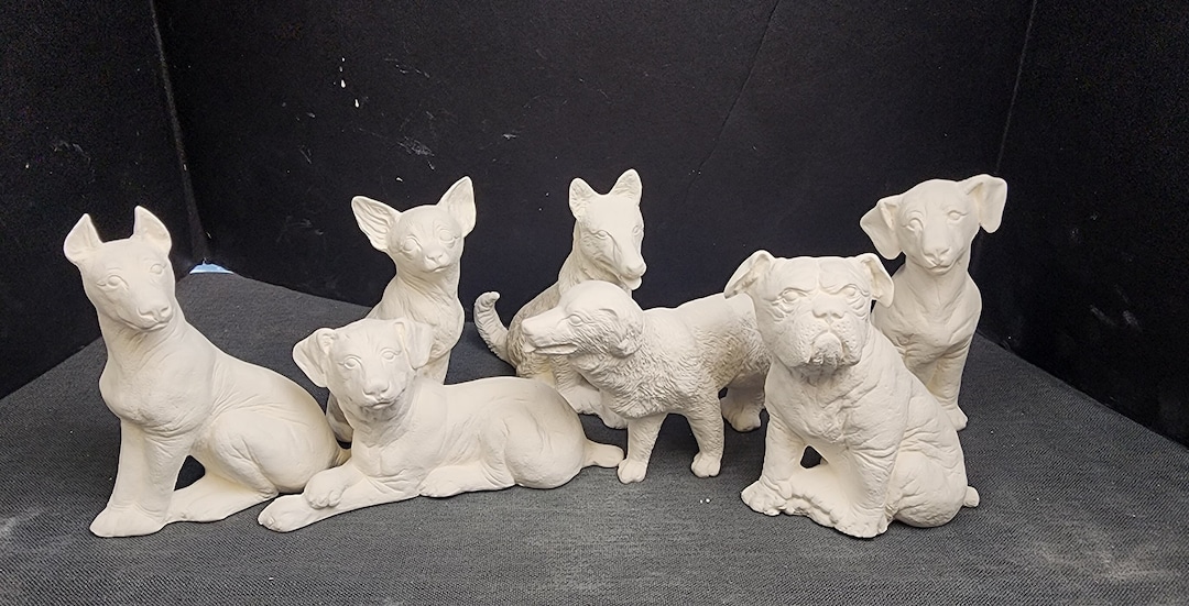 Unpainted Ceramic Bisque, Dog Figurines - Etsy