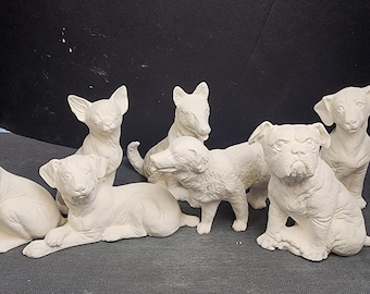 Ceramic Bisque Ready to Paint Dog Paw Print Magnets. Unpainted Dog ...