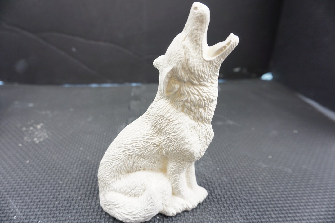 Unpainted Ceramic Bisque, Wolf Howling - Etsy