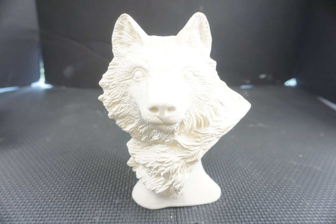 Unpainted Ceramic Bisque, Wolf Bust - Etsy