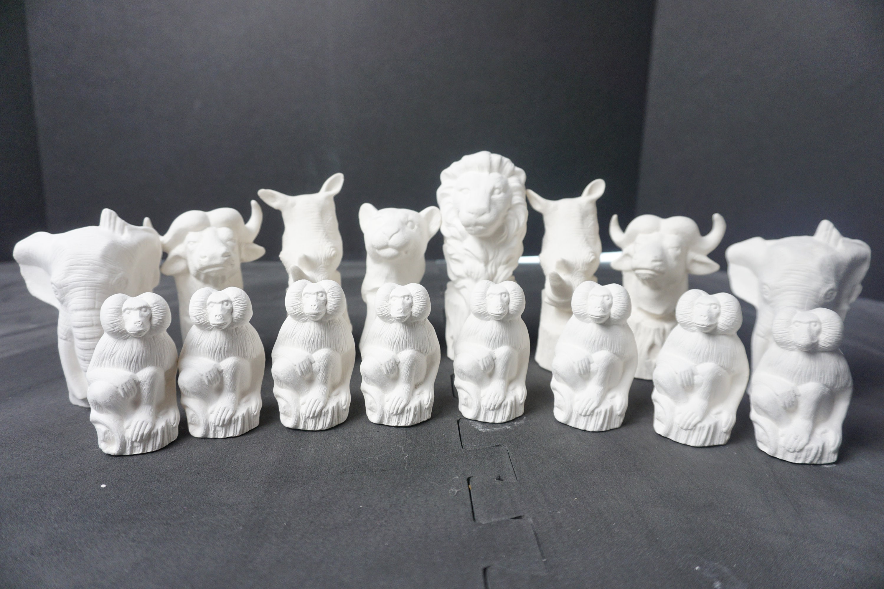 Unpainted Ceramic Bisque African Wildlife Chess Set - Etsy