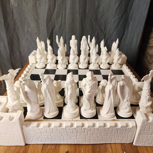 Unpainted Ceramic Bisque, Good Vs. Evil Chess Set- WALLS AND CORNERS - Etsy