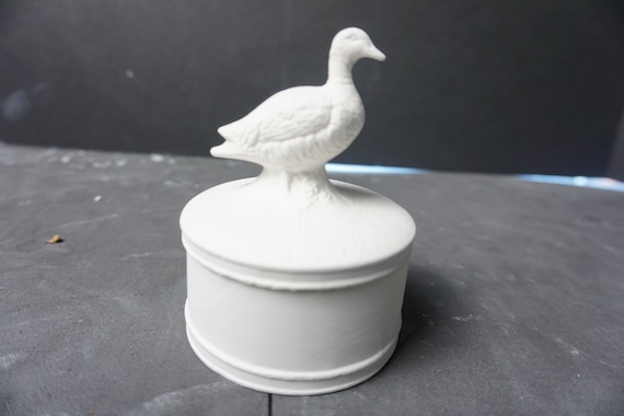 Unpainted Ceramic Bisque Duck Container - Etsy