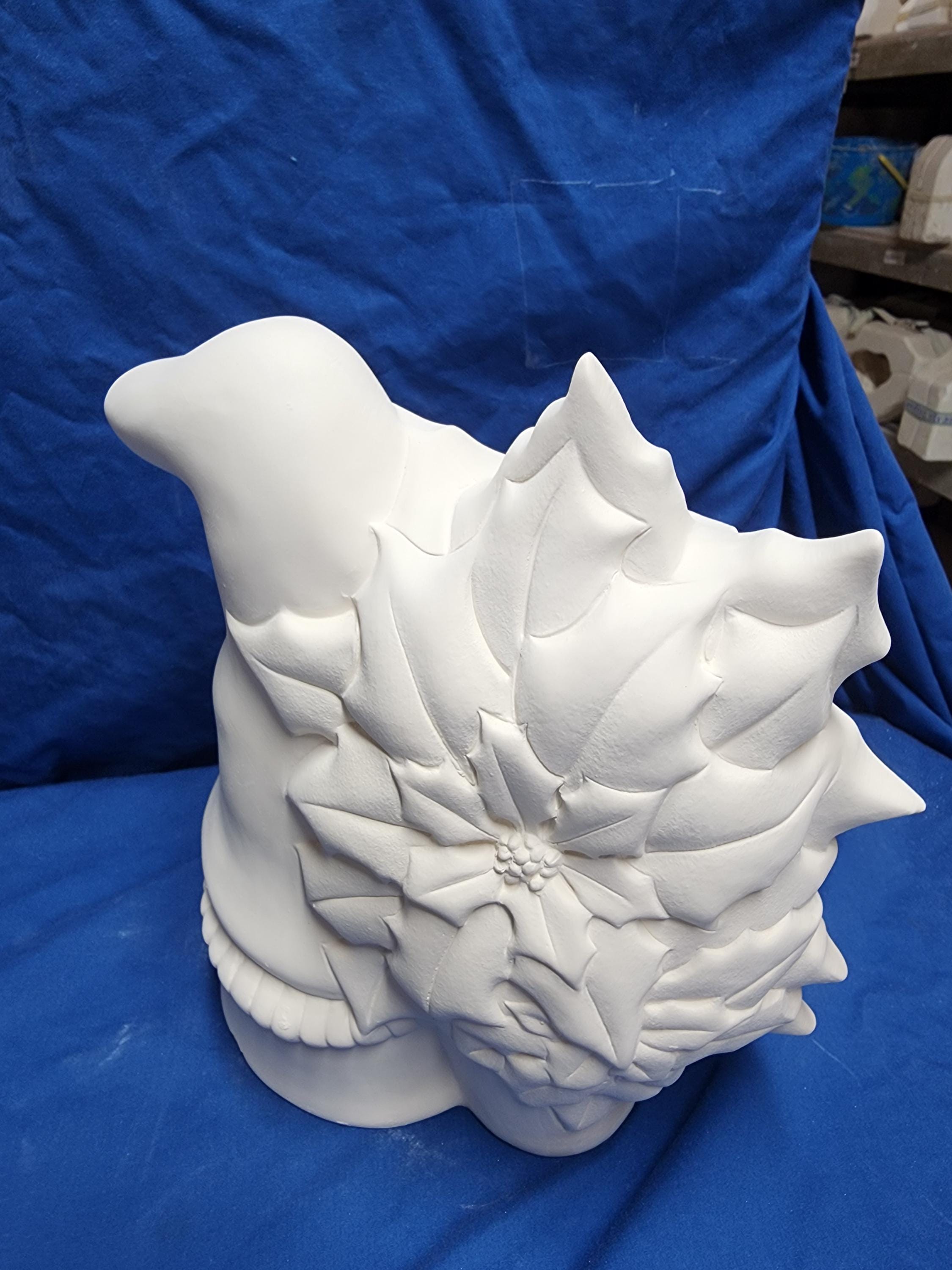 Unpainted Ceramic Bisque, Gnome With Poinsettia - Etsy