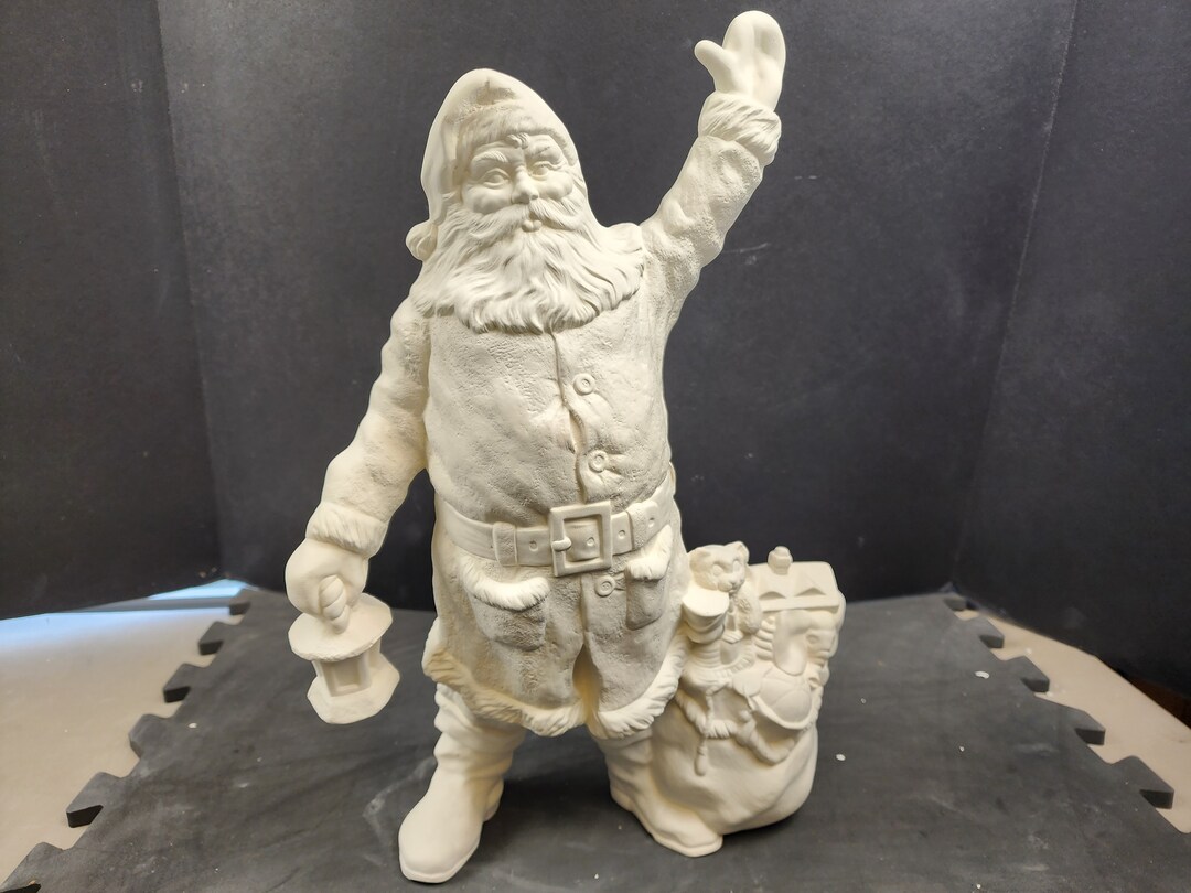 Unpainted Ceramic Bisque, Large Waving Santa - Etsy