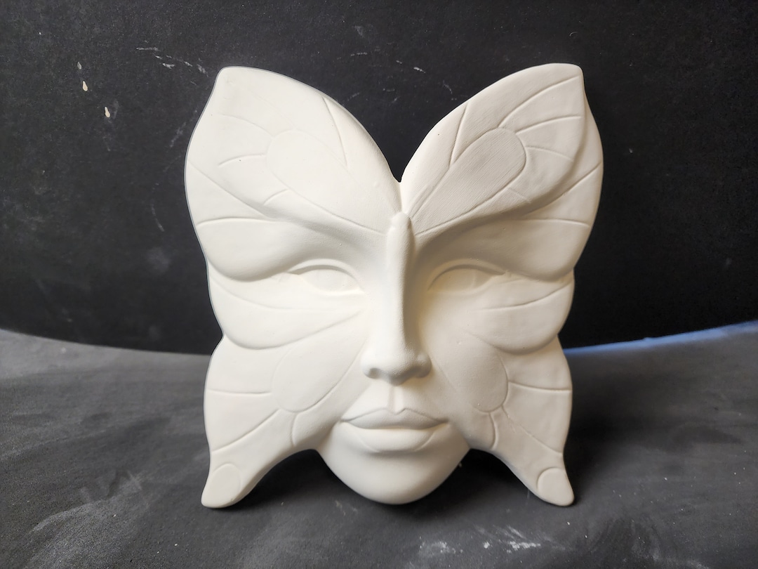 Unpainted Ceramic Bisque, Butterfly Mask - Etsy