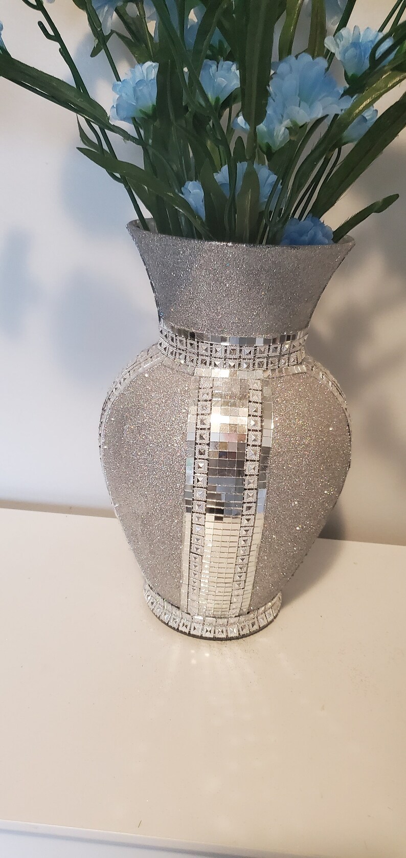 Sliver Glitter Flower Vase - Etsy