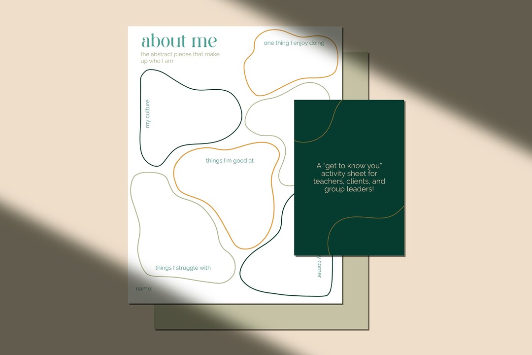 About Me Worksheet, Counselling Resource, Rapport Builder, Digital ...