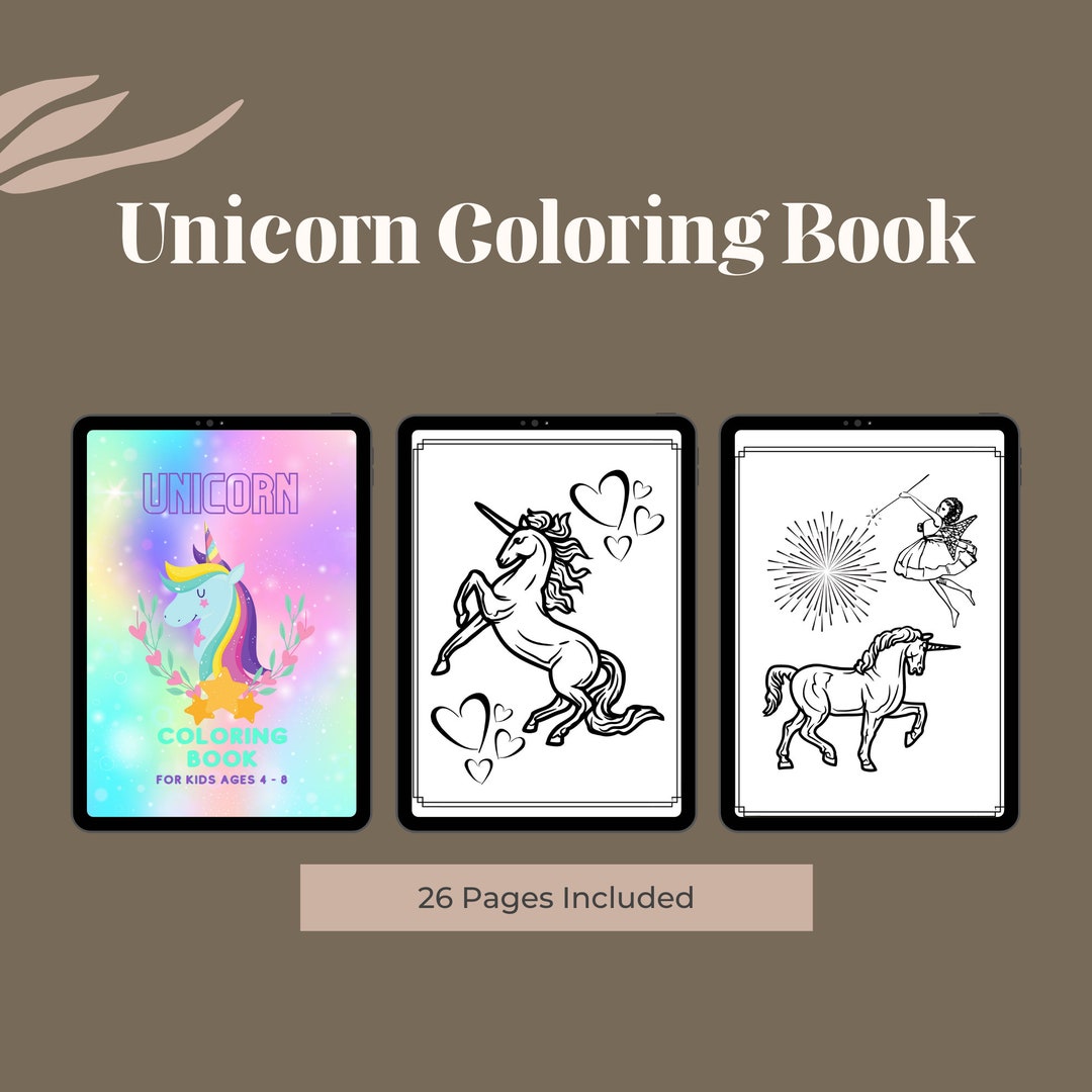 Unicorn Coloring Book - Etsy