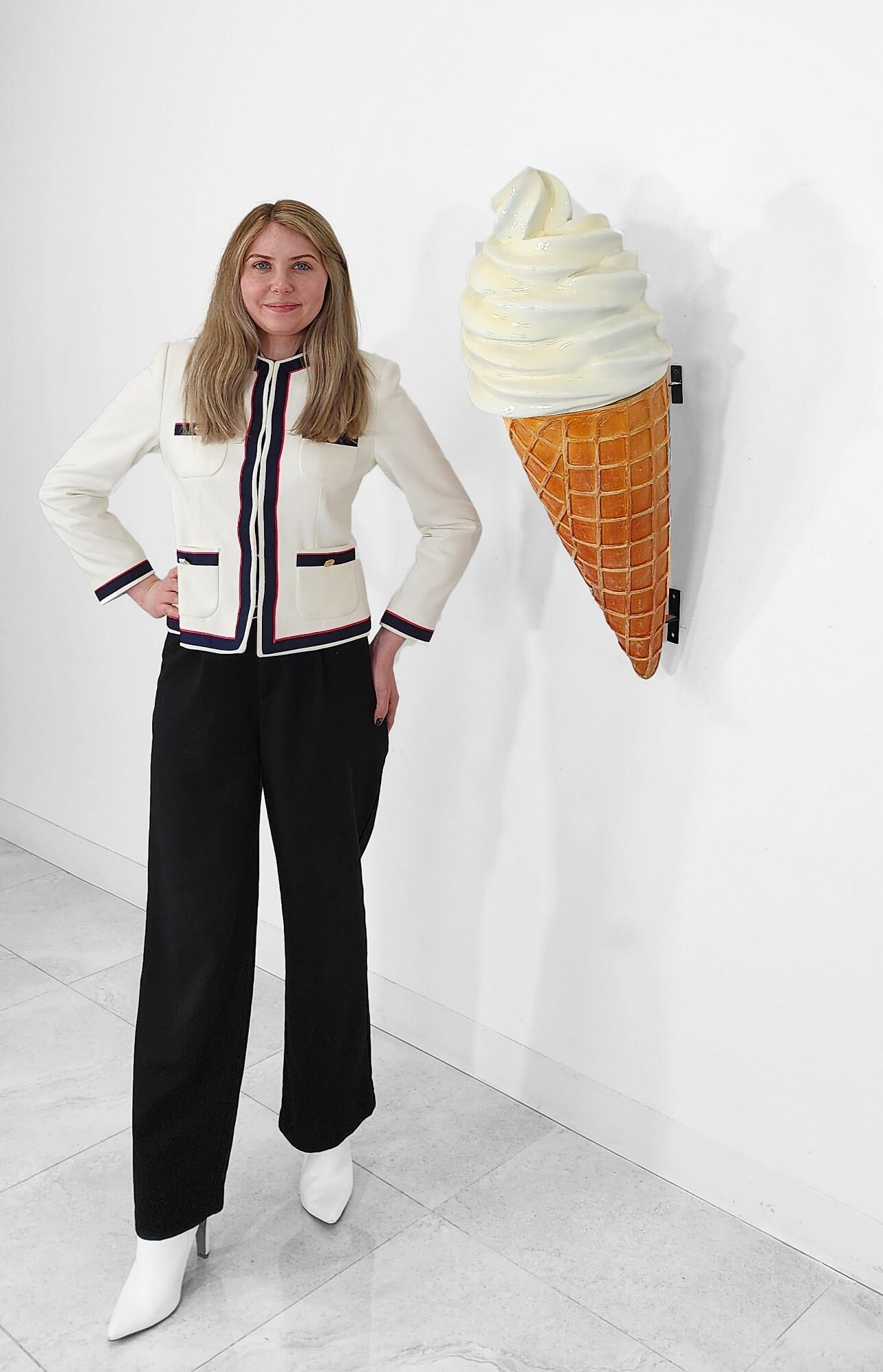 Soft Serve Ice Cream Cone Hanging Statue Vanilla 3FT Indoor - Outdoor ...