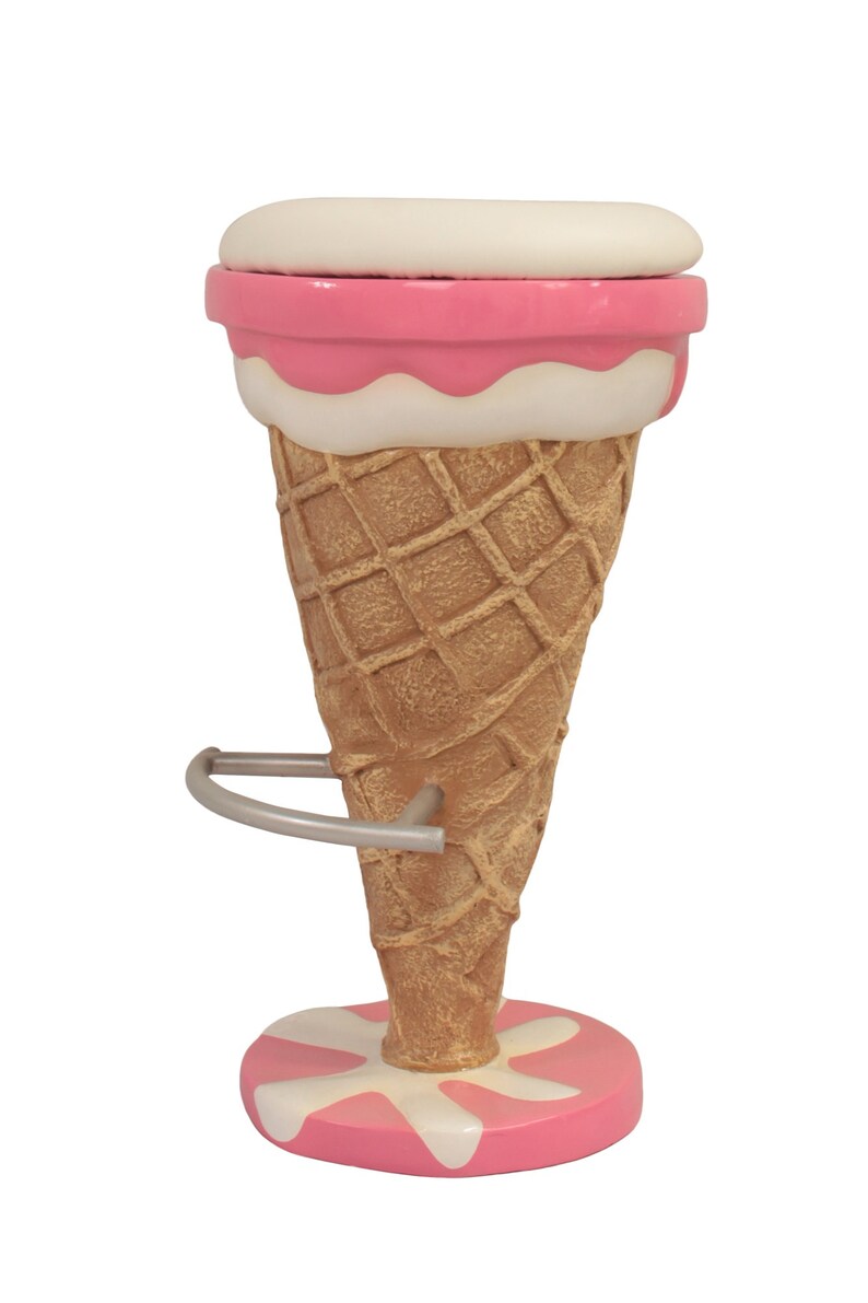 Ice Cream Bar Stool Strawberry & Vanilla Ice Cream Shop Furniture - Ice ...