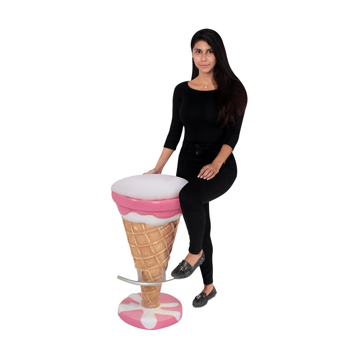 Ice Cream Bar Stool Strawberry & Vanilla Ice Cream Shop Furniture - Ice ...