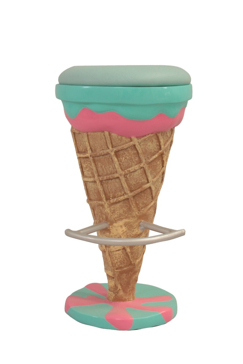 Ice Cream Bar Stool Strawberry & Mint Ice Cream Shop Furniture - Ice ...