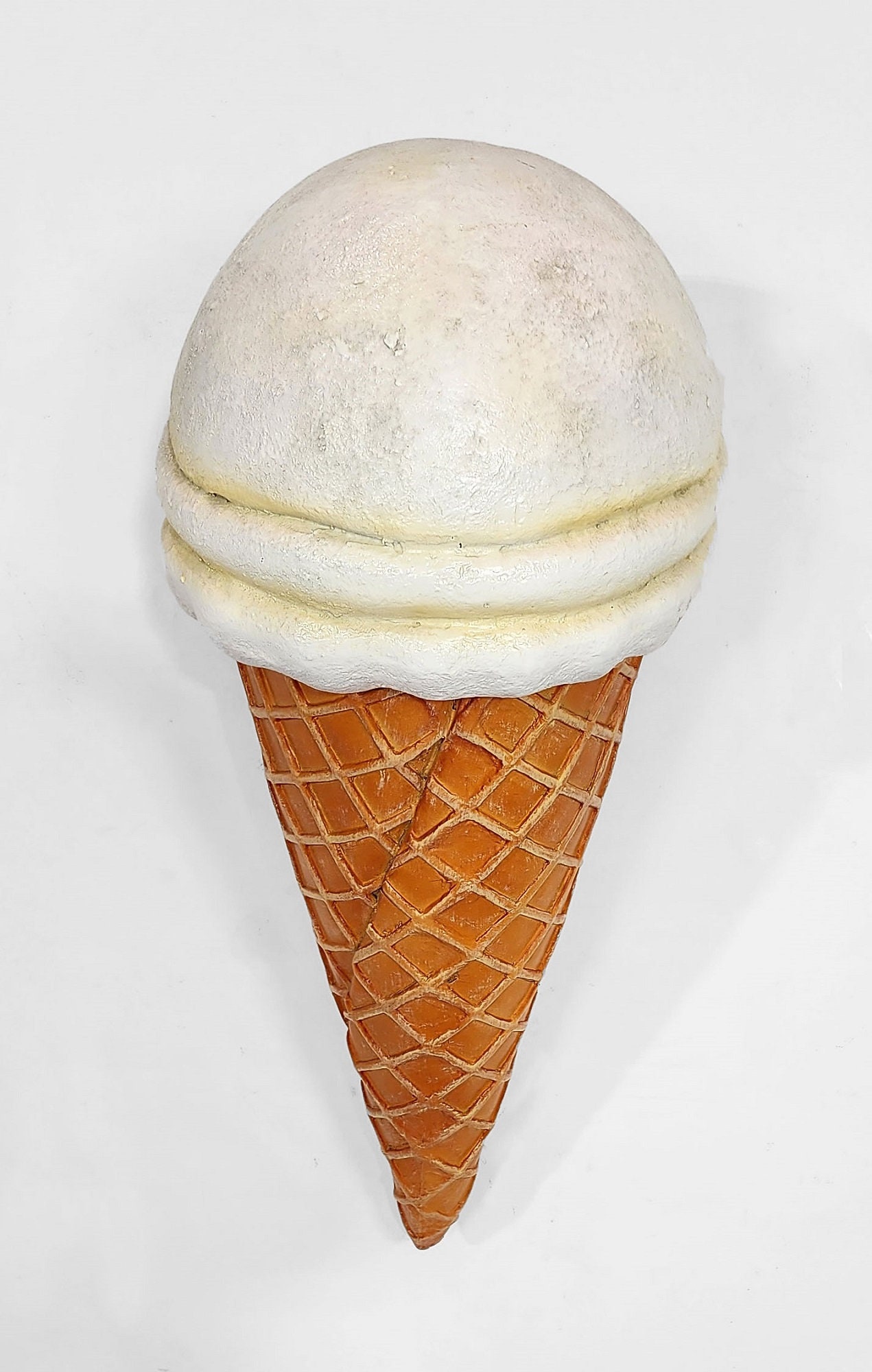 Ice Cream Waffle Cone Statue Wall Hanging Vanilla Scoop 3FT Indoor ...