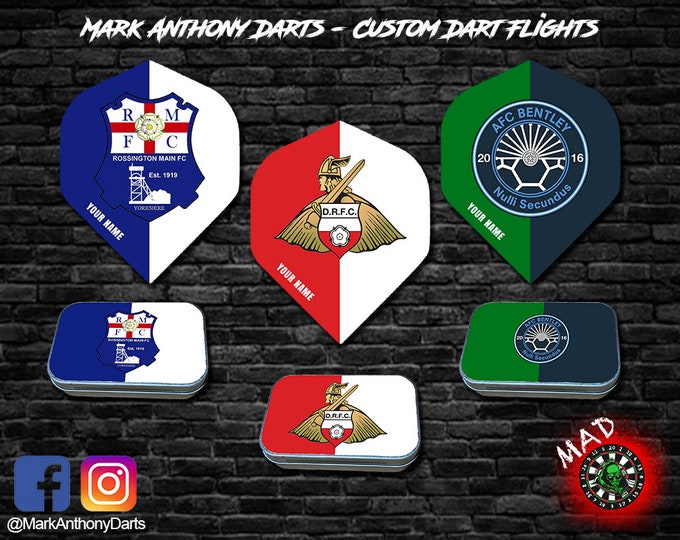 Darts Gift: Custom Football Flights & Gift Tin Set (sports Teams) - Etsy UK