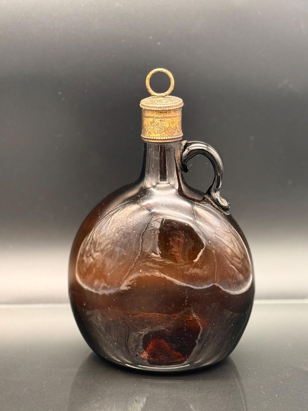 Antique Amber Glass Flagon - Etsy