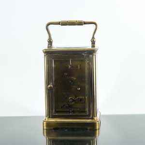Antique Primavesi Bros Brass Carriage Clock With Bevelled Edge Glass ...