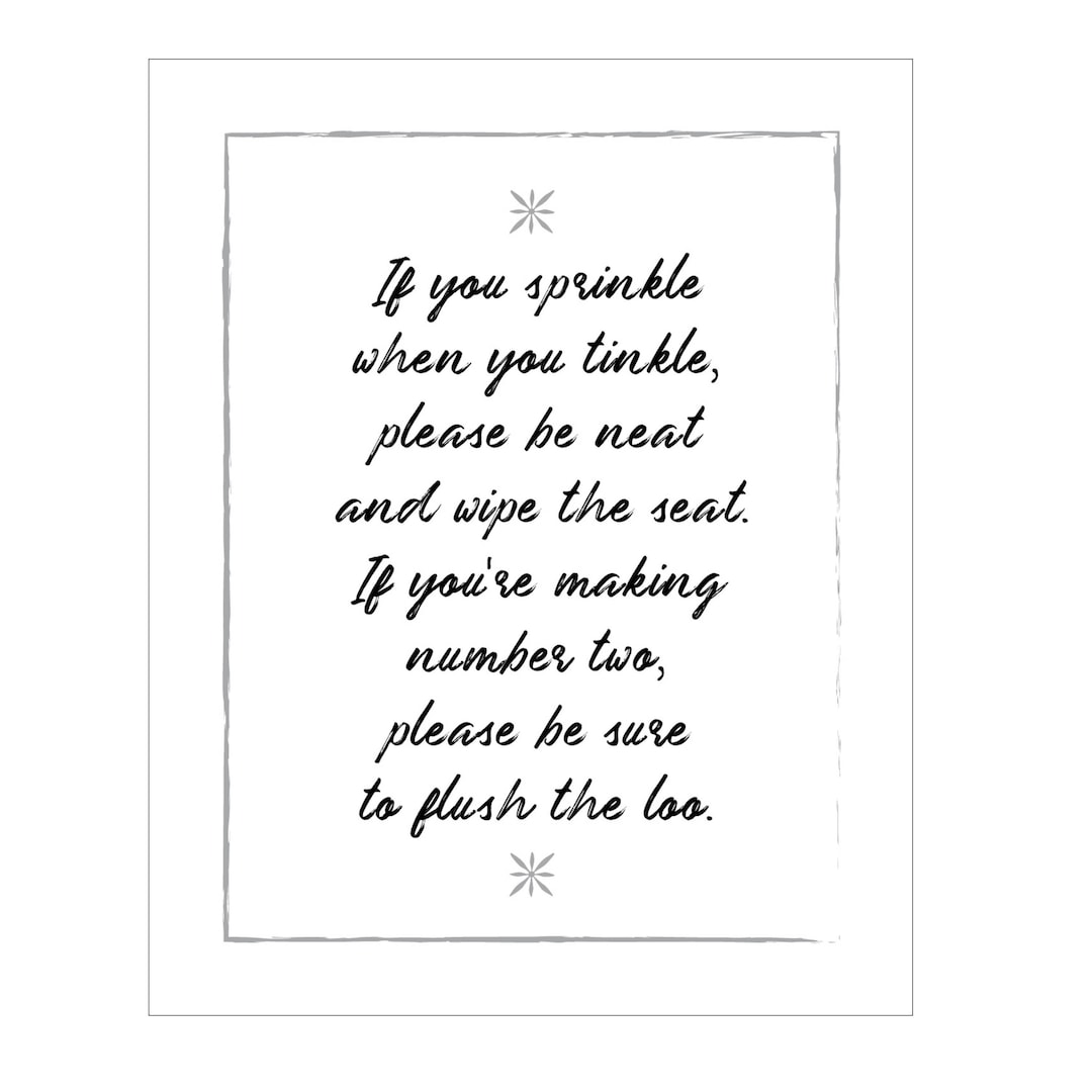 Printable Bathroom Art - If You Sprinkle When You Tinkle - Etsy