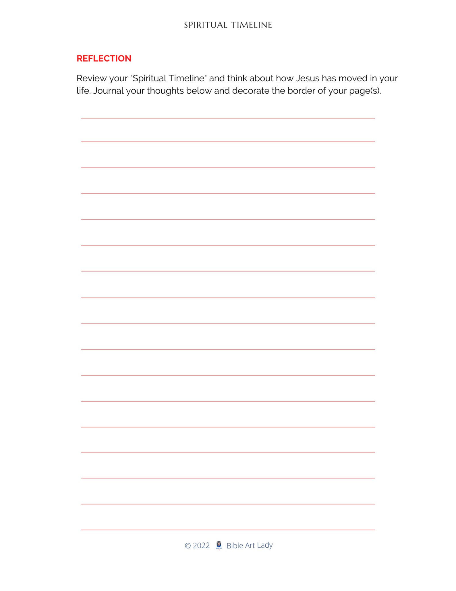 Spiritual Timeline Template (red) - Etsy