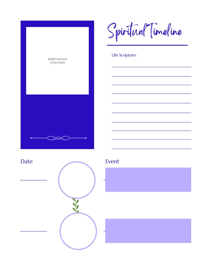 Spiritual Timeline Template (blue) - Etsy