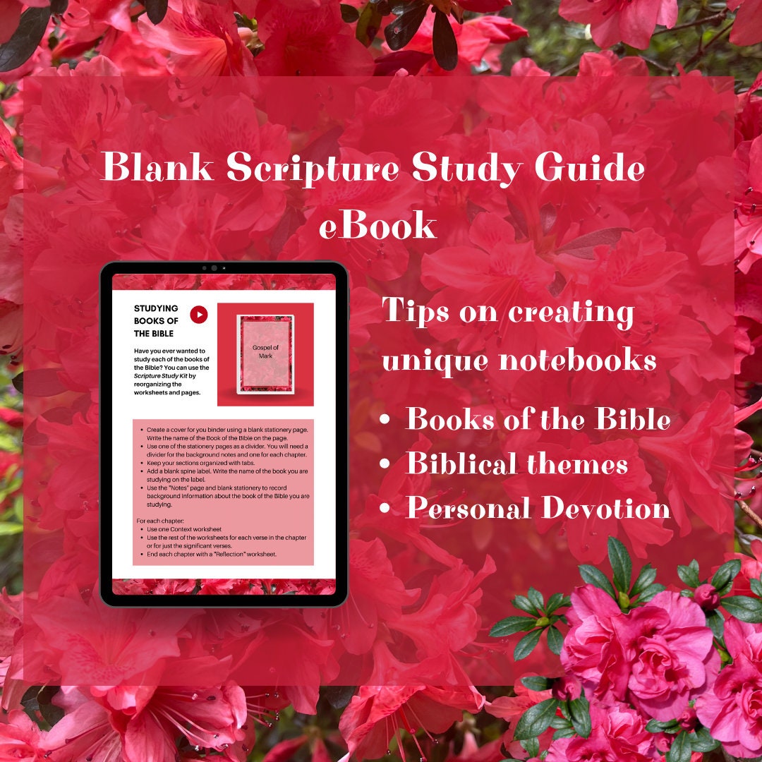 Blank Scripture Study Kit With Ebook Guide Red Azaleas - Etsy
