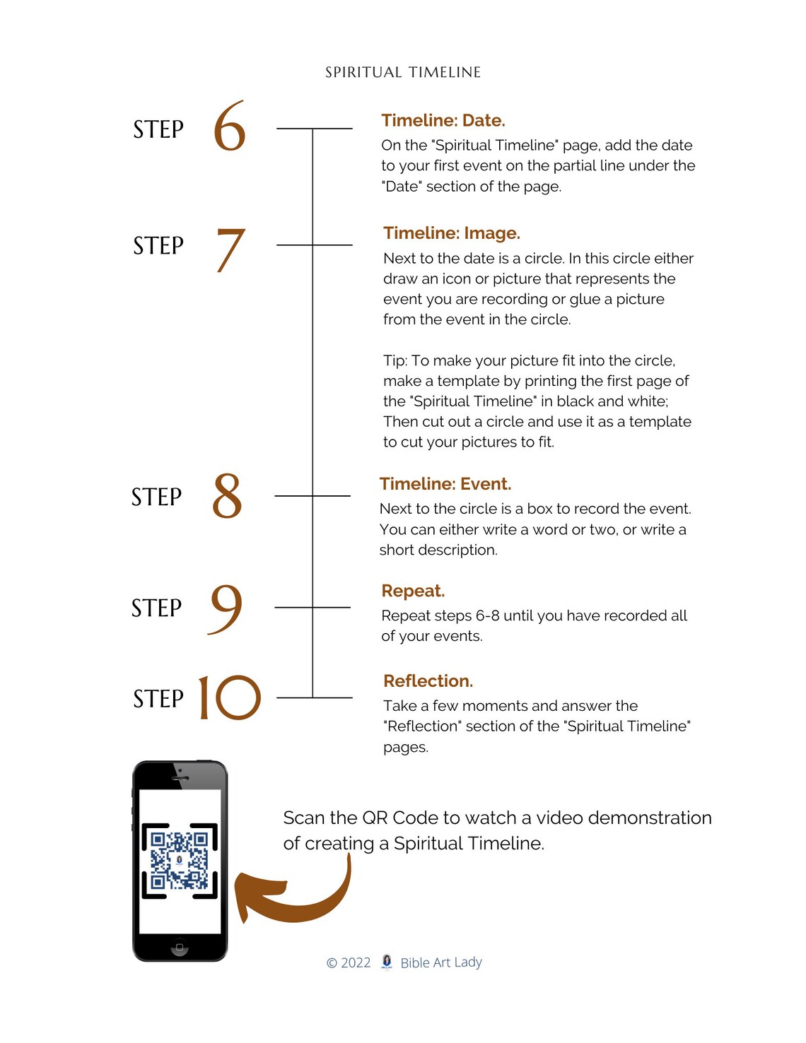 Spiritual Timeline Template (brown) - Etsy