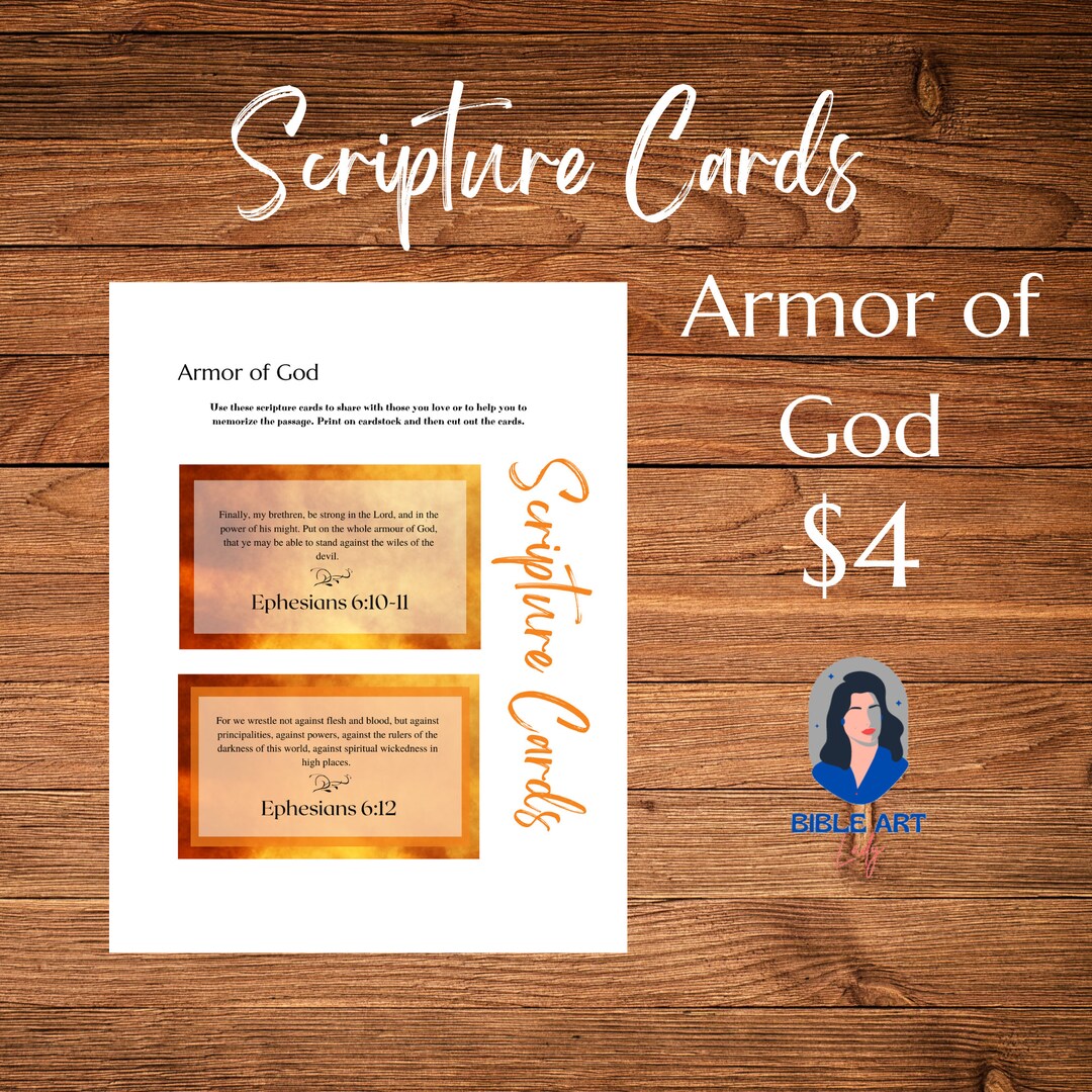 Armor of God Scripture Cards (ephesians 6:10-20 KJV) - Etsy