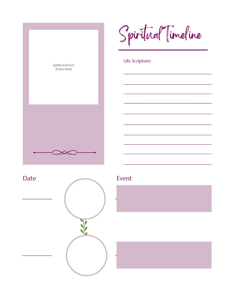 Spiritual Timeline Template (purple) - Etsy