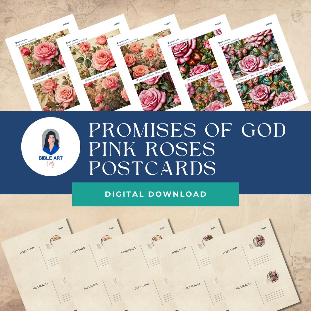 Promises of God Pink Roses Postcards for Journaling - Etsy