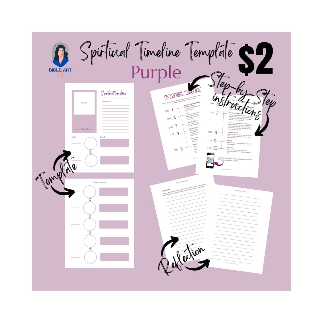 Spiritual Timeline Template (purple) - Etsy