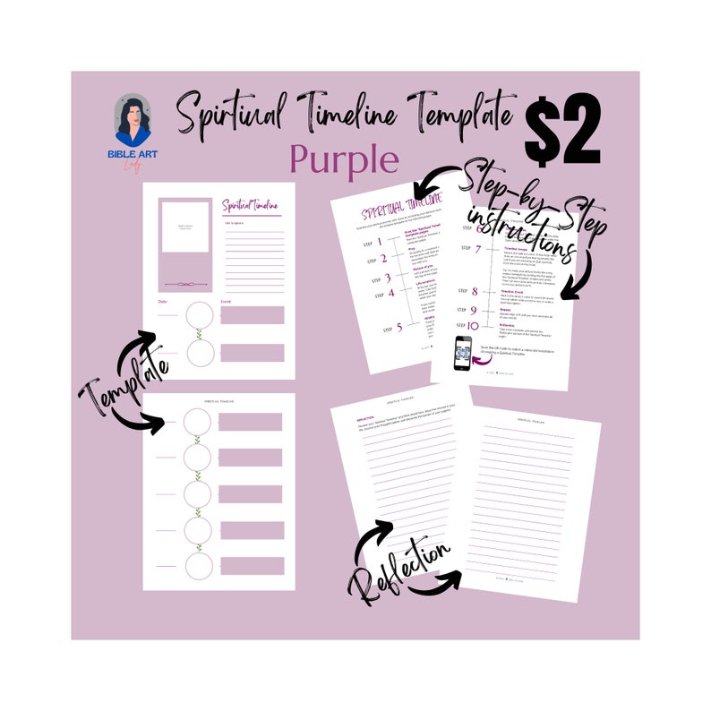 Spiritual Timeline Template (purple) - Etsy