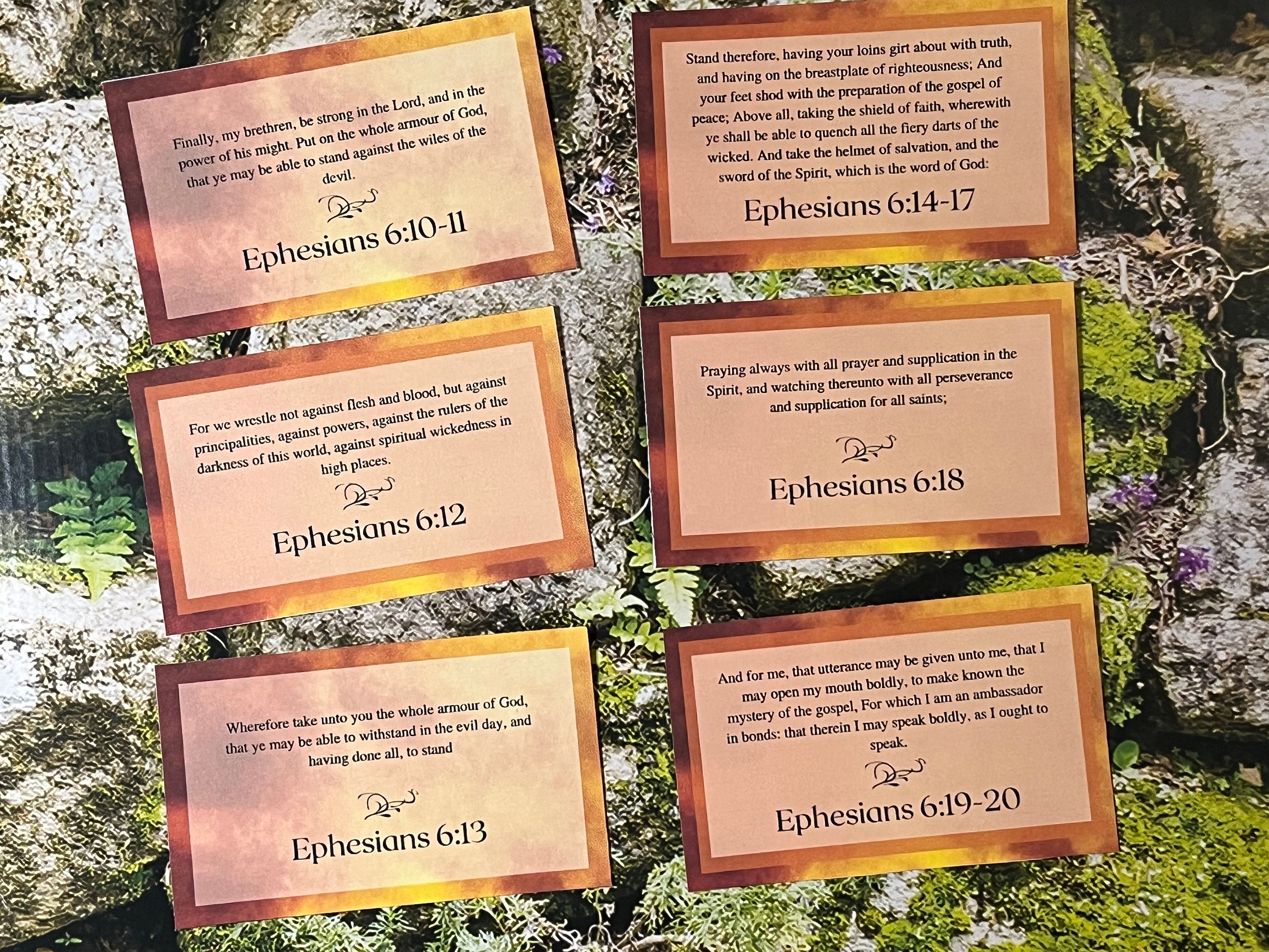 Armor of God Scripture Cards (ephesians 6:10-20 KJV) - Etsy