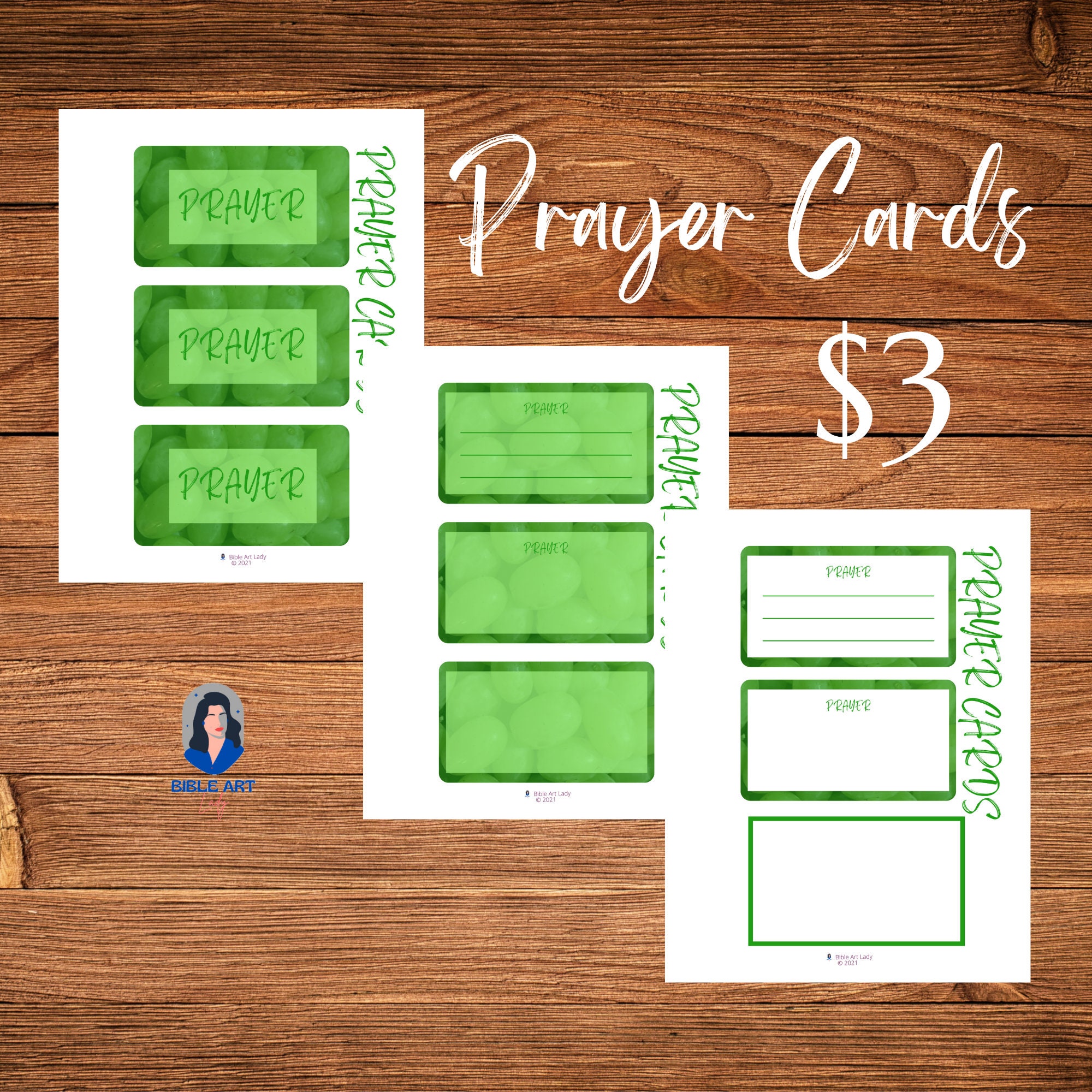 Blank Prayer Cards (green) Printable - Etsy