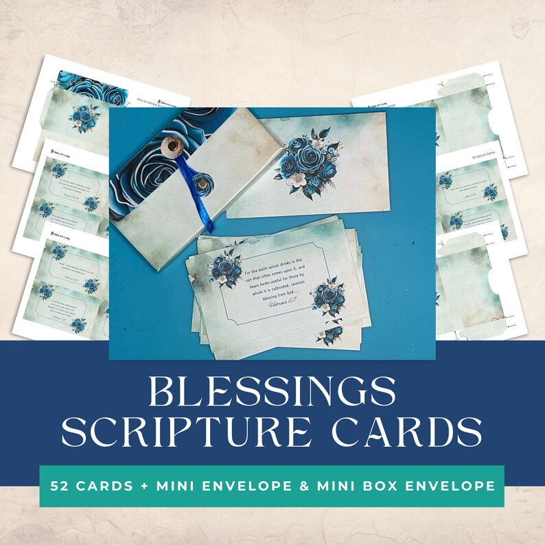 Blessings Scripture Cards: 52 Verses With Mini Envelopes - Etsy