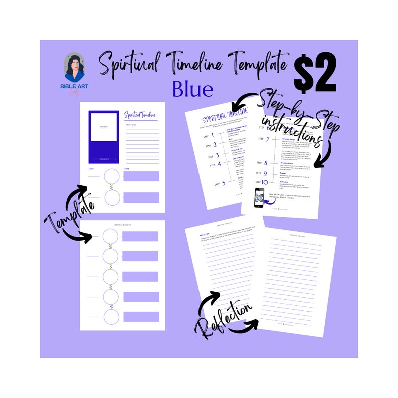 Spiritual Timeline Template (blue) - Etsy