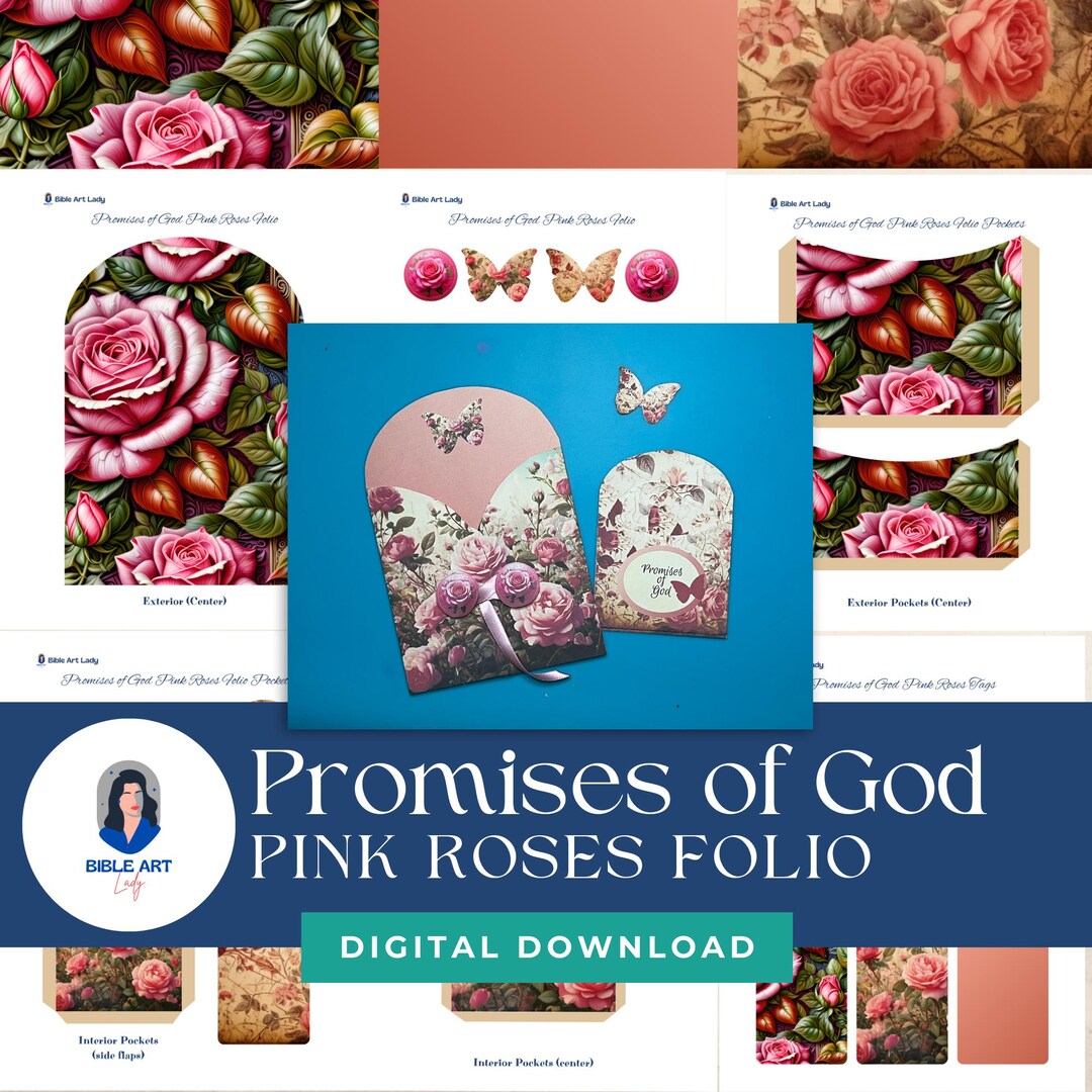 Promises of God Pink Roses Folio - Etsy