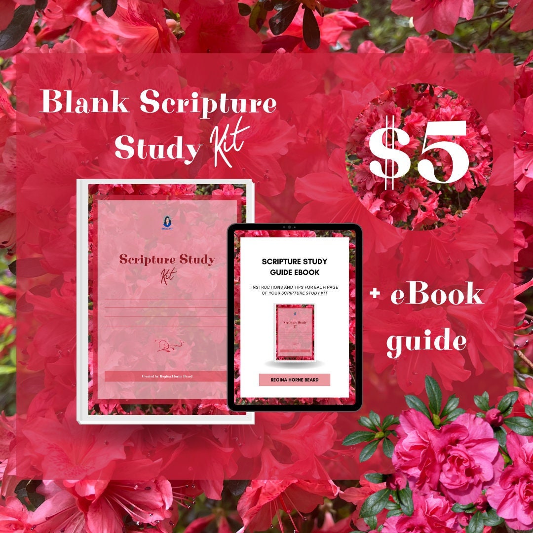 Blank Scripture Study Kit With Ebook Guide - Red Azaleas - Etsy