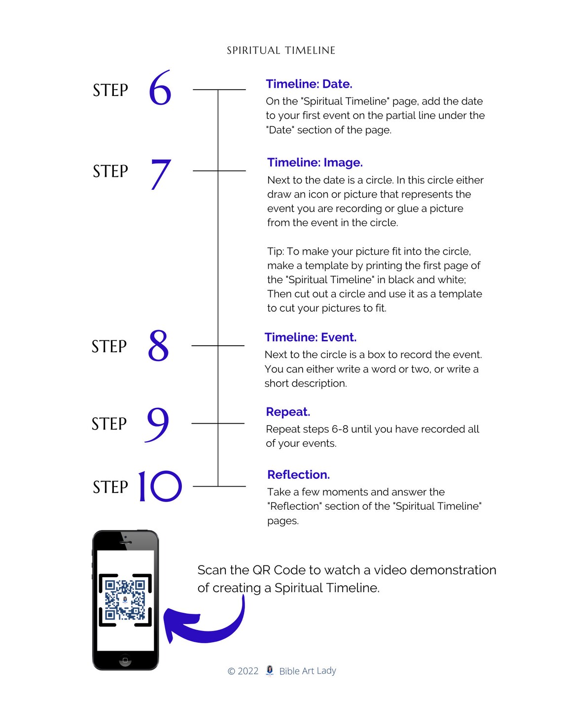 Spiritual Timeline Template (blue) - Etsy
