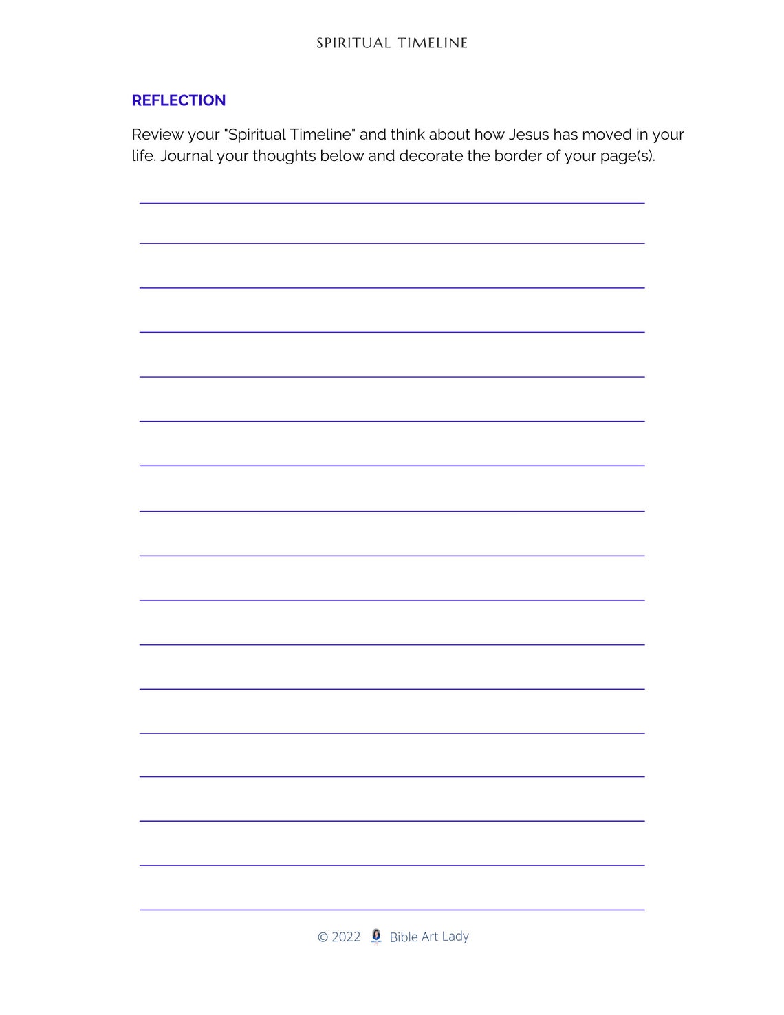 Spiritual Timeline Template (blue) - Etsy