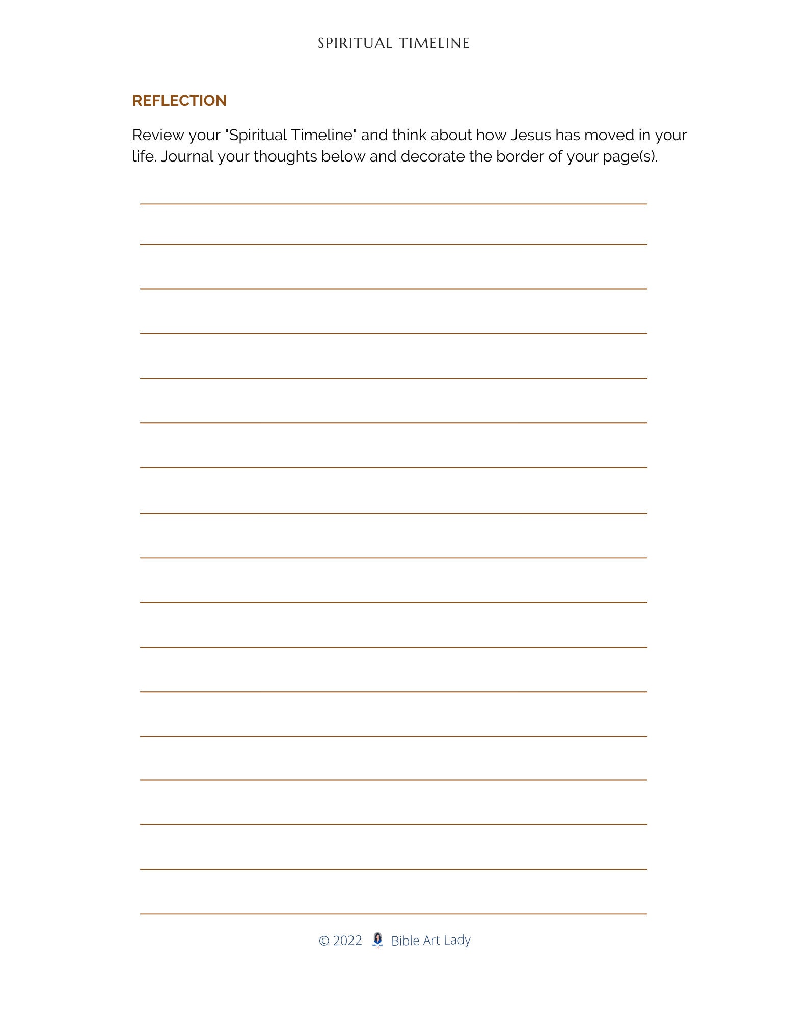 Spiritual Timeline Template (brown) - Etsy