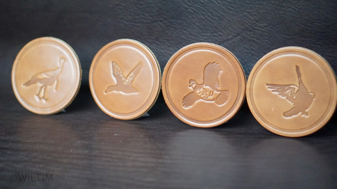Full Grain Leather Coasters, Wildlife Coasters, Hunter Coasters, Real ...