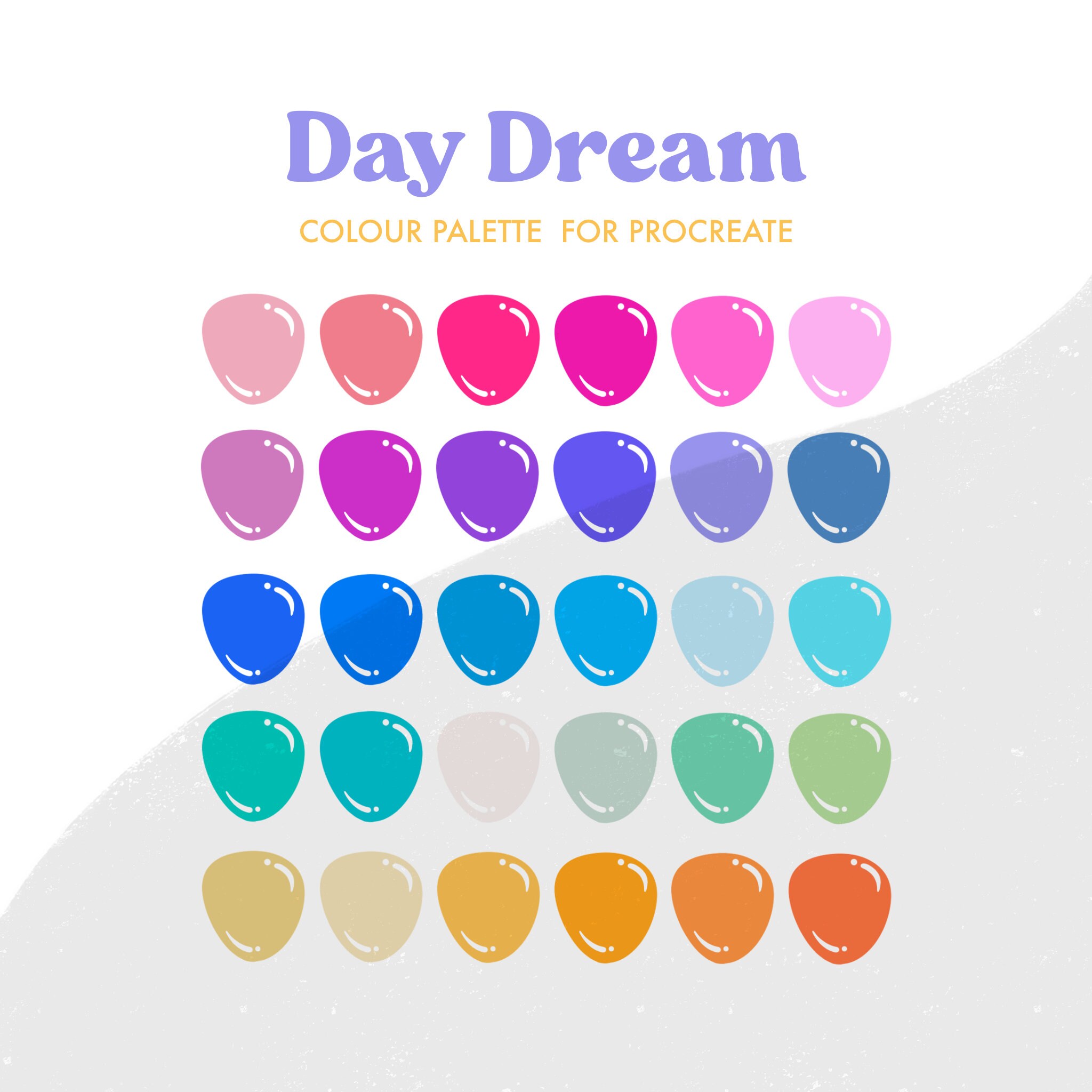 Day Dream Color Palette for Procreate | 30 Colours/swatches | iPad ...