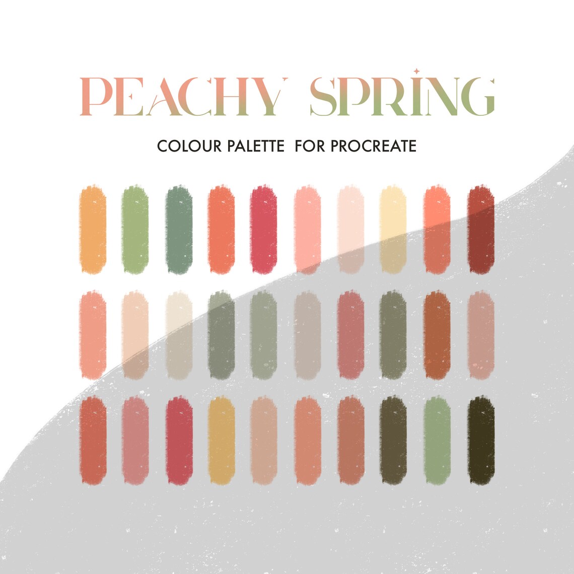 Peachy Spring Colour Palette for Procreate | 30 Colours/swatches - Etsy
